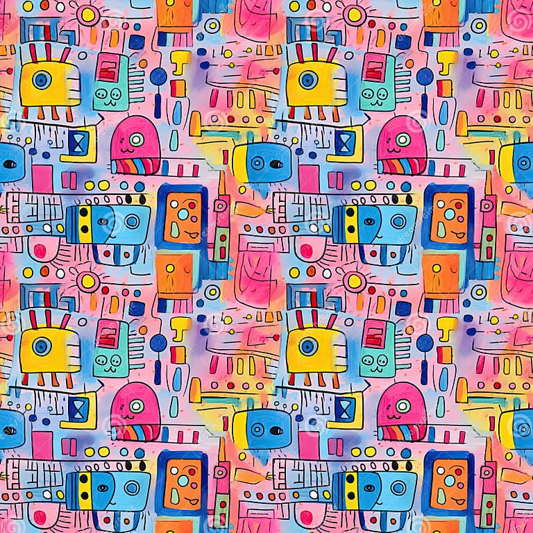 Tile - Abstract Modern Art (#2) 2x2 Multiple. Tileable Seamless Image ...