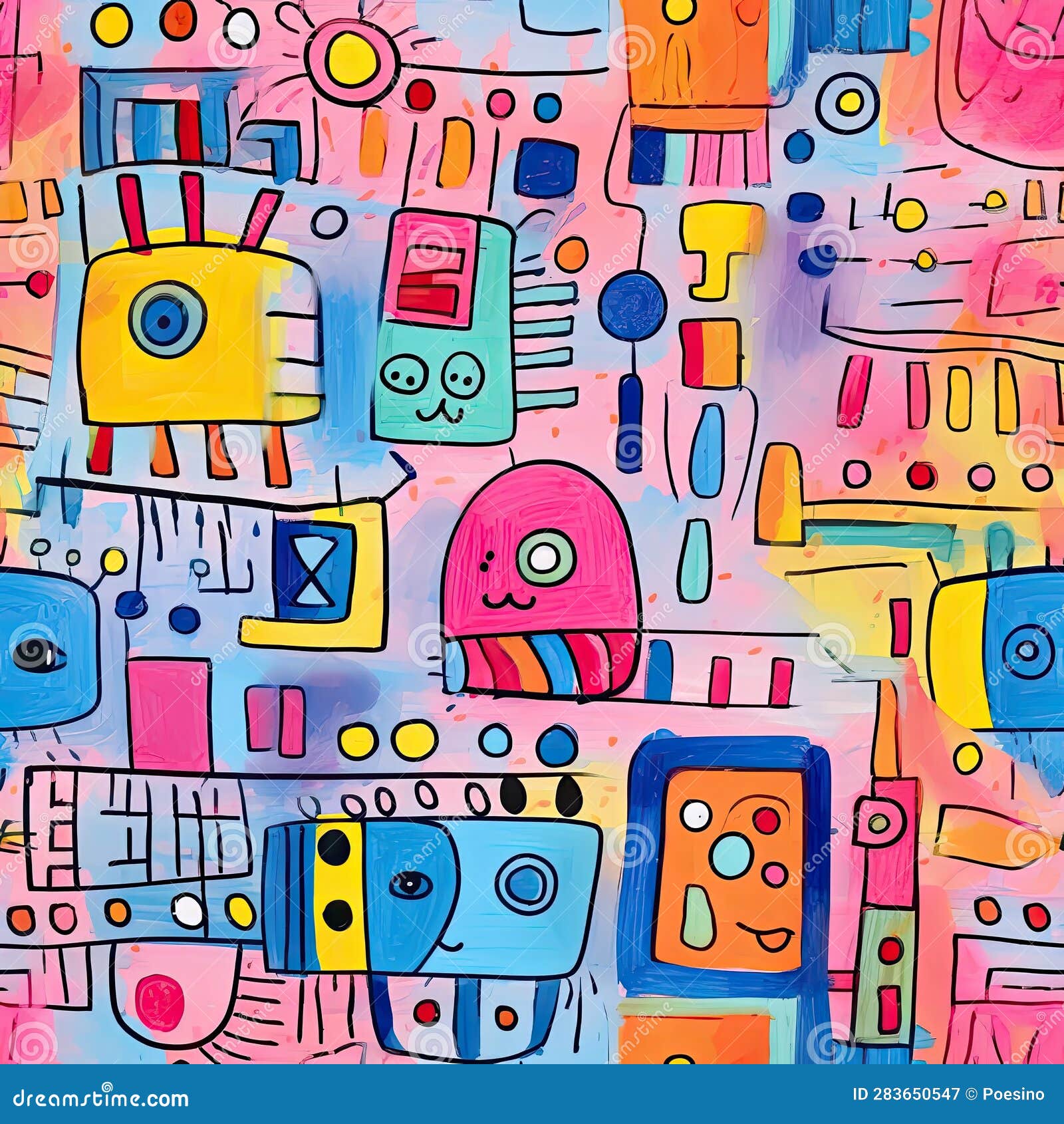 Tile - Abstract Modern Art (#1) 1x1 Single. Tileable Seamless Image ...