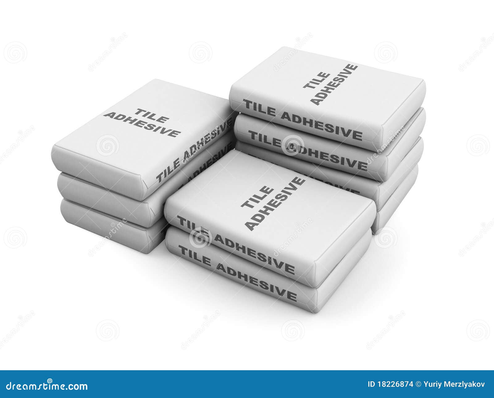 Tile adhesive bags stock illustration. Illustration of trowel - 18226874