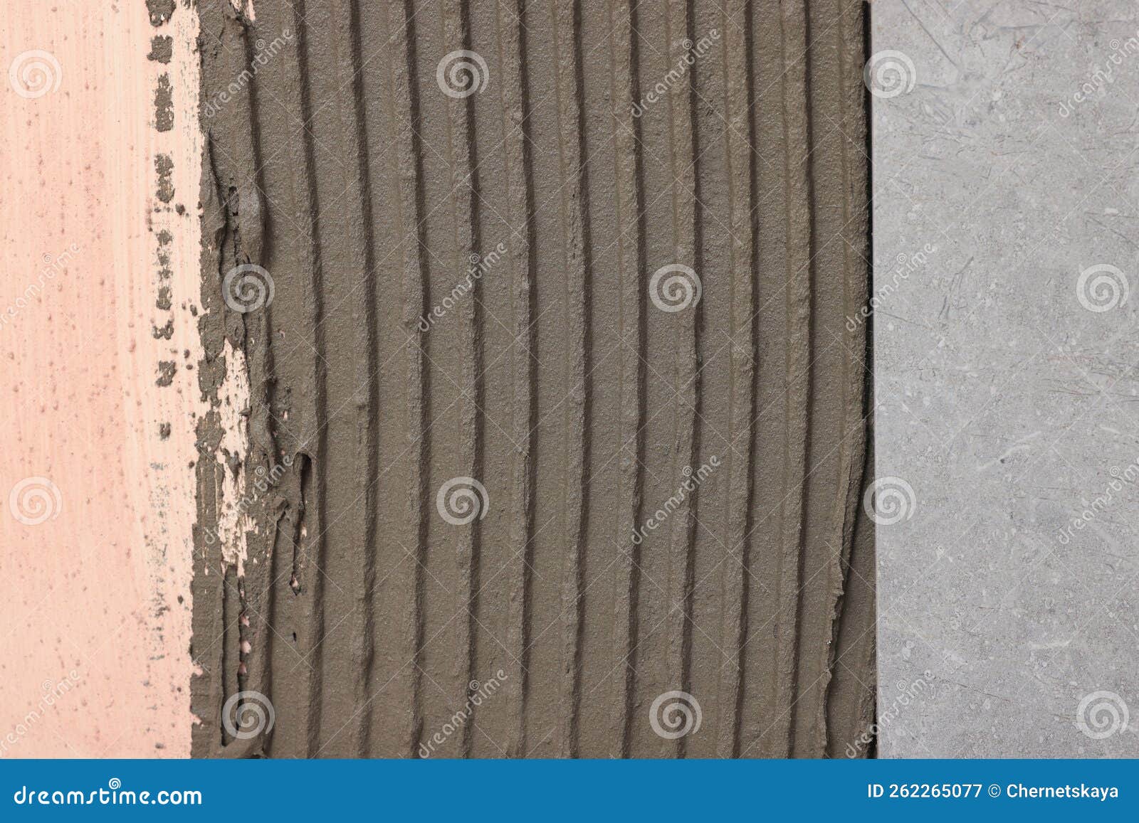 Tile and Adhesive Mix on Wall, Closeup Stock Image - Image of object ...