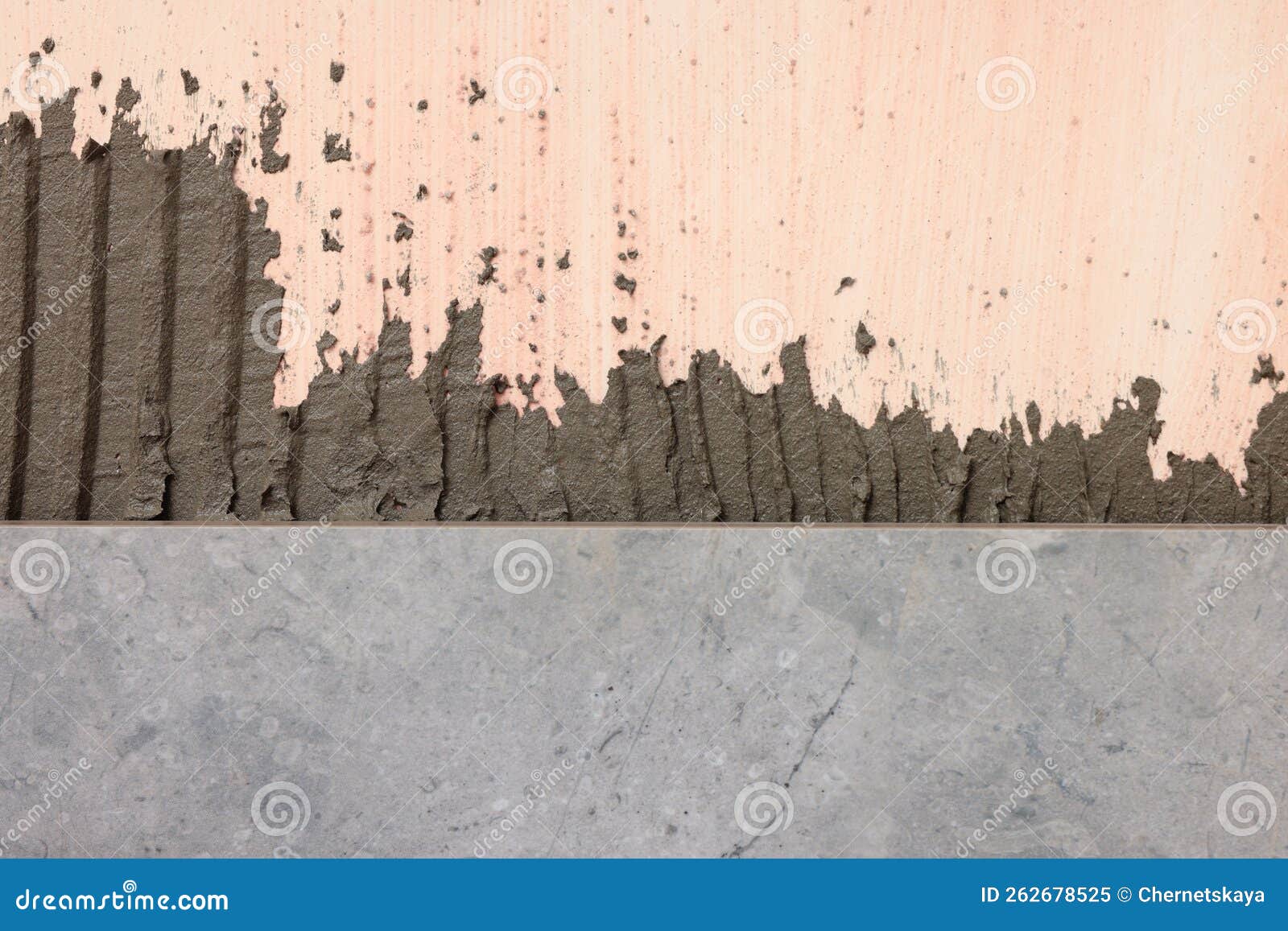 Tile and Adhesive Mix on Wall, Closeup Stock Image - Image of home ...