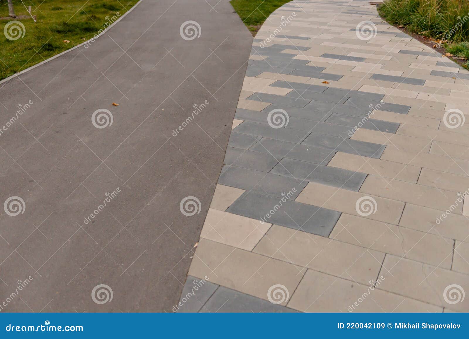 Tile and Asphalt Combination in the Yard Stock Image - Image of asphalt ...