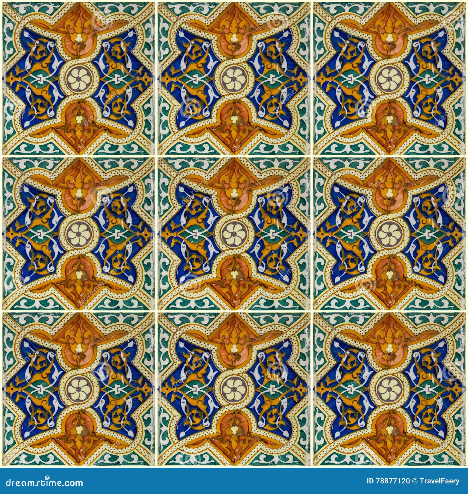 Tile Background, Moroccan Ornament Pattern Stock Photo - Image of ...