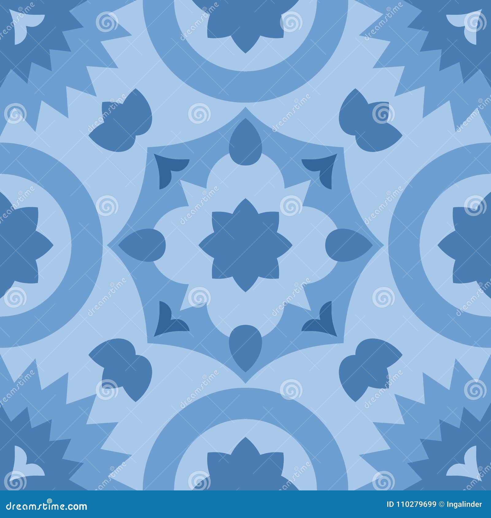 Tile Blue Decorative Floor Tiles Vector Pattern Stock Vector ...