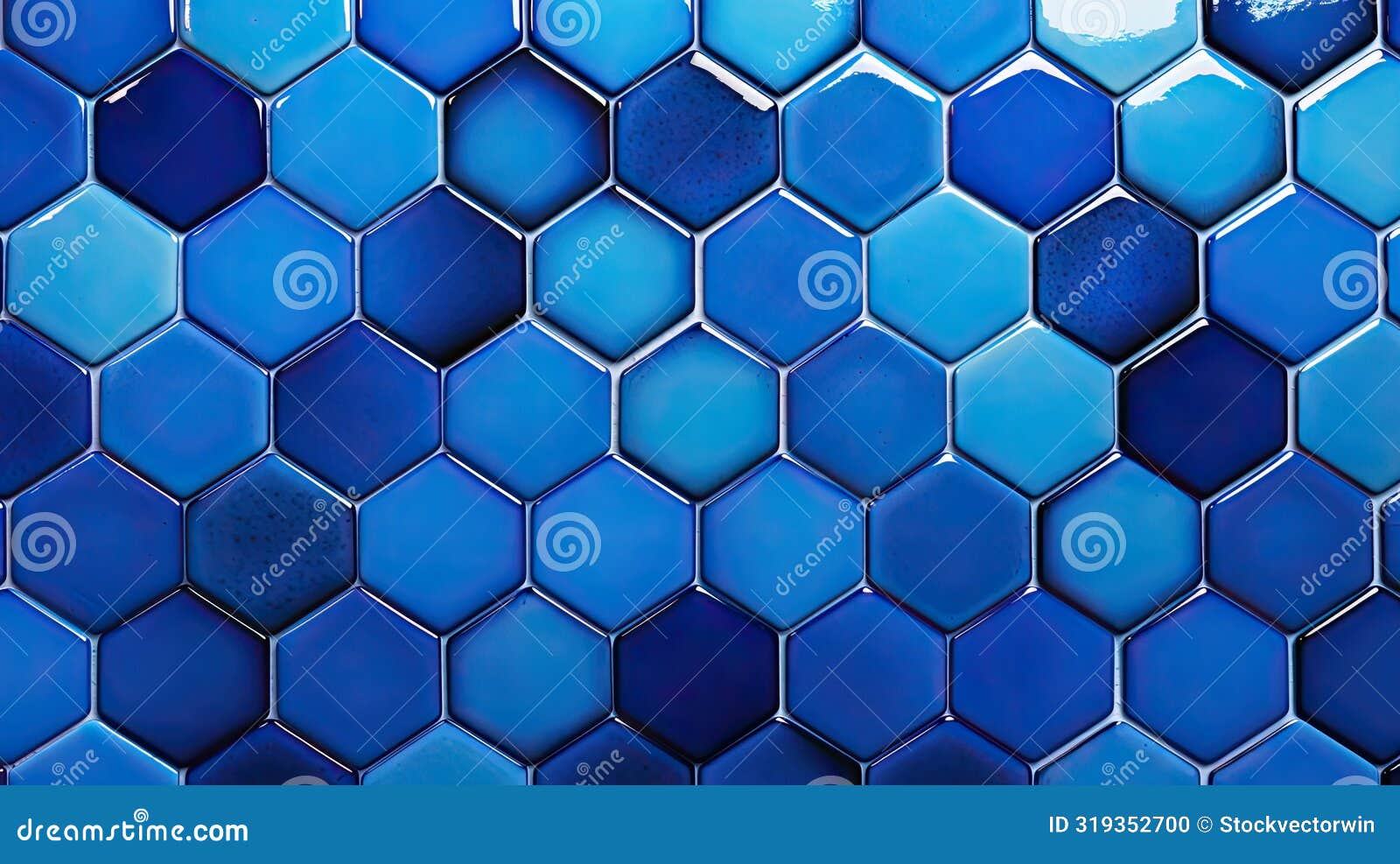 Tile Blue Honeycomb Pattern Stock Illustration - Illustration of ...