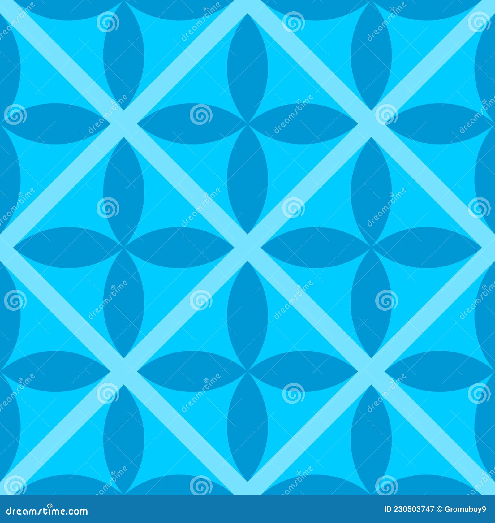 Tile in Blue Tones with Diagonal Chequered Pattern with Crosses ...