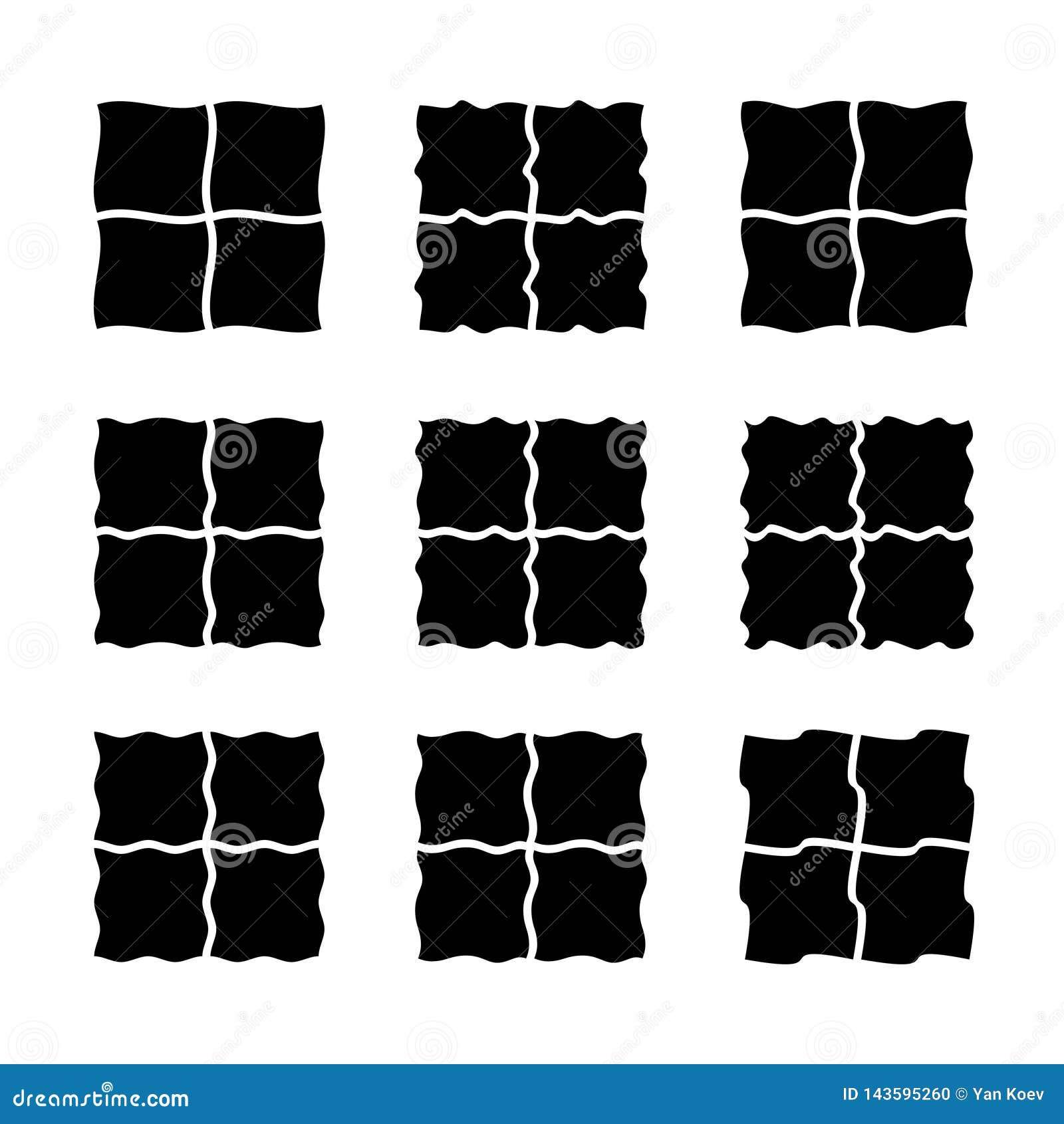 Tile Borders Pairs. 2x2 Floor Tile or Puzzle Concept Illustration Stock ...
