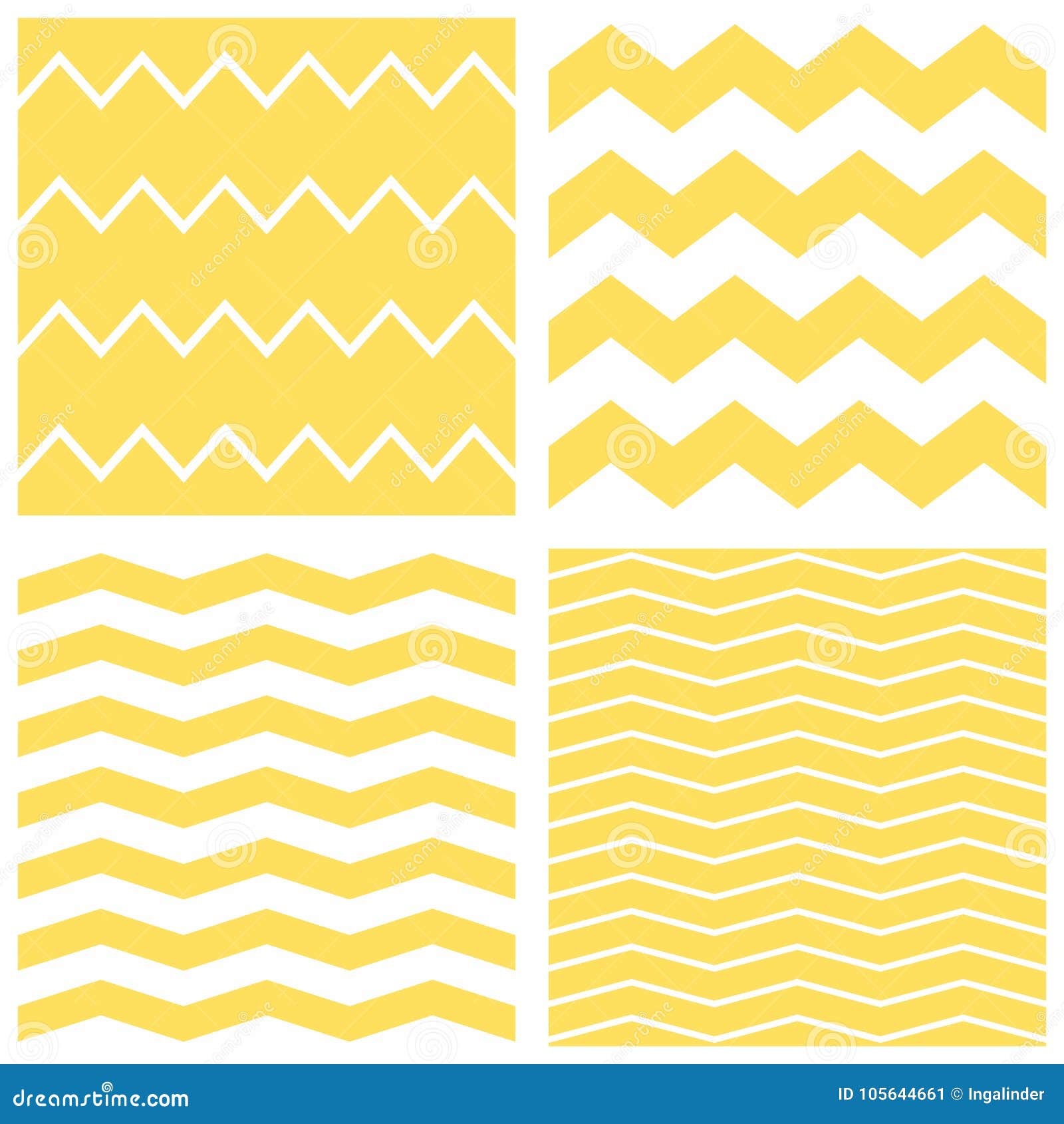 Tile Chevron Vector Pattern Set with Yellow and White Zig Zag ... Tile Chevron Vector Pattern Set with Yellow and White Zig Zag ...