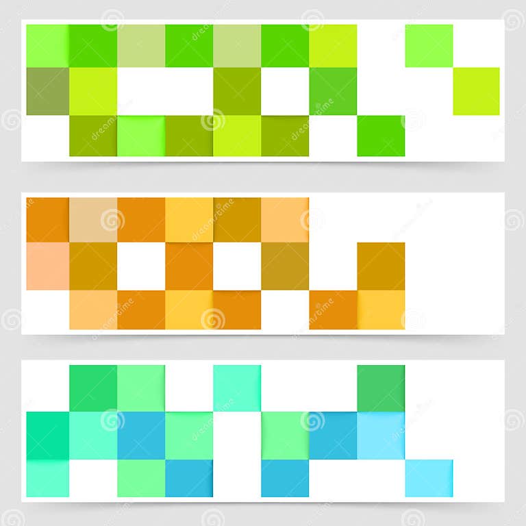 Tile Color Mania Abstract Header Collection Stock Vector - Illustration ...