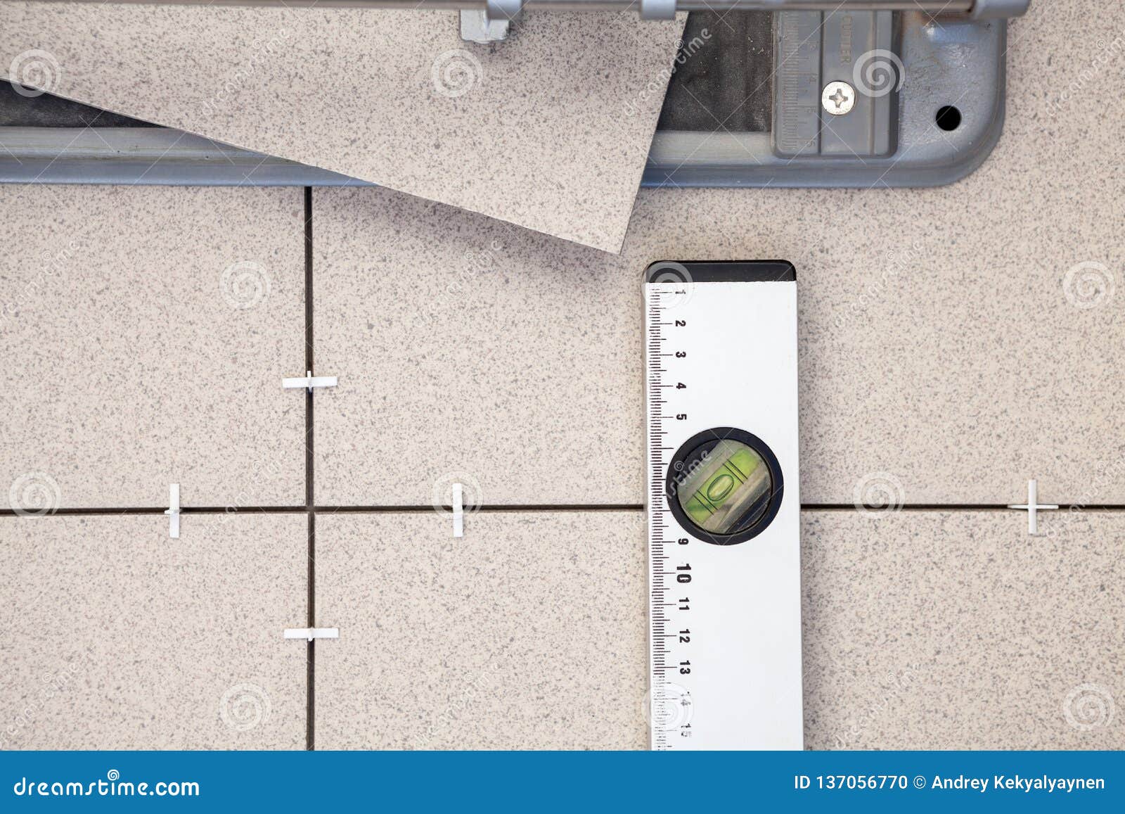 The Building Level Tool Measures The Level Surface Of A Building Wall ...