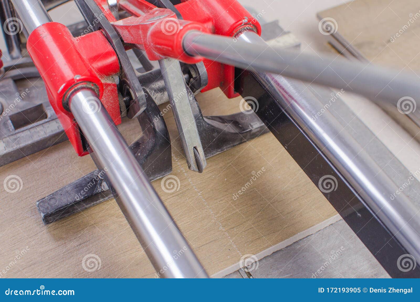 Tile Cutter with Ceramic Tiles and Ruler Stock Image - Image of ...