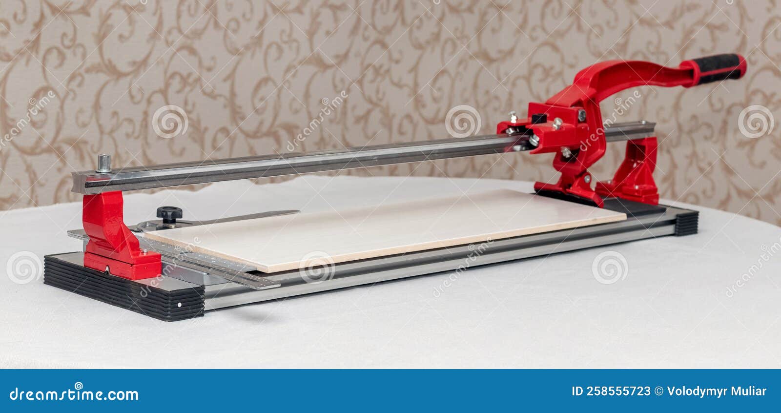 Tile Cutter and Facing Tiles on the Table Stock Image - Image of manual ...