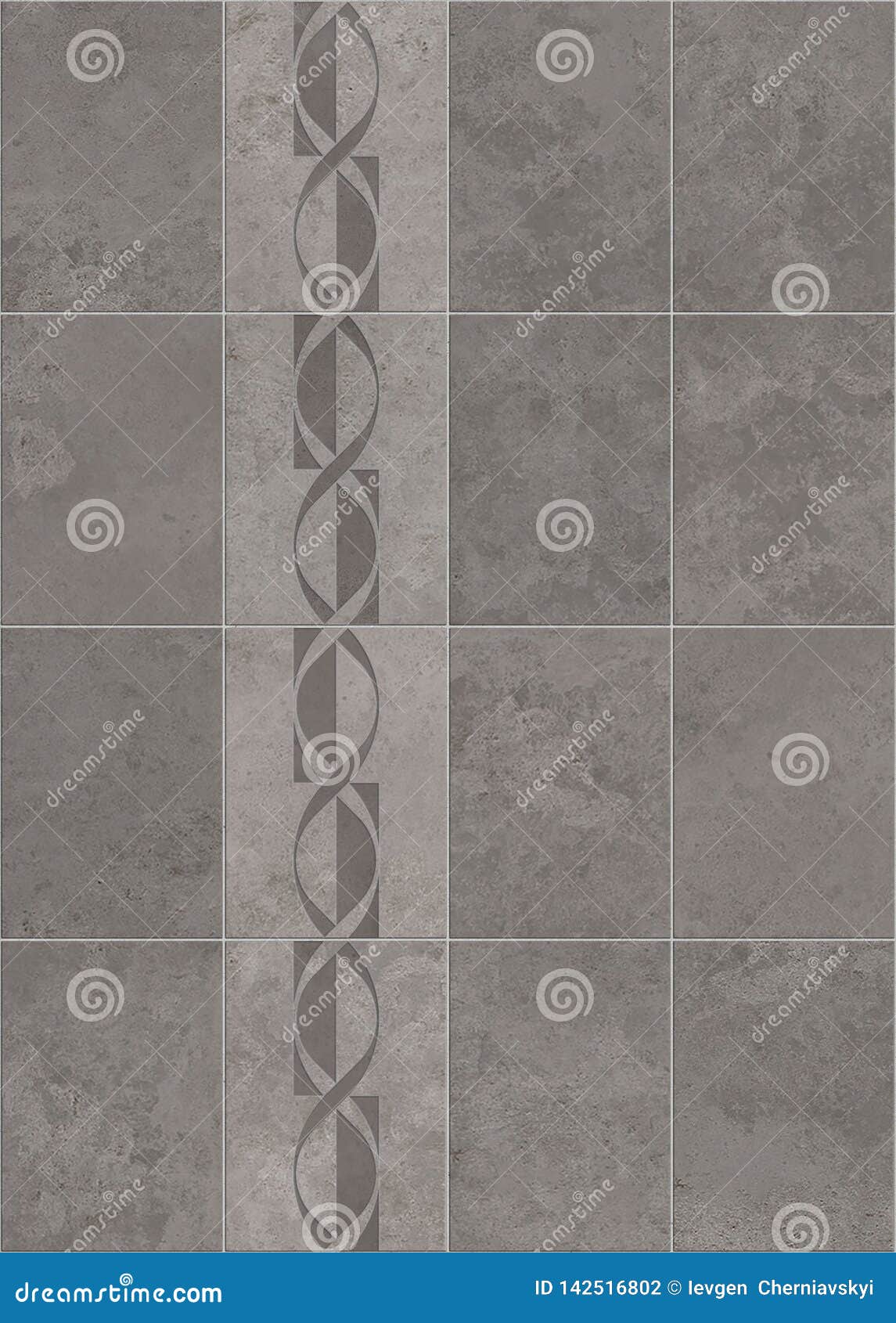 Tile with Decor, Seamless Texture Map for 3d Graphics Stock ...