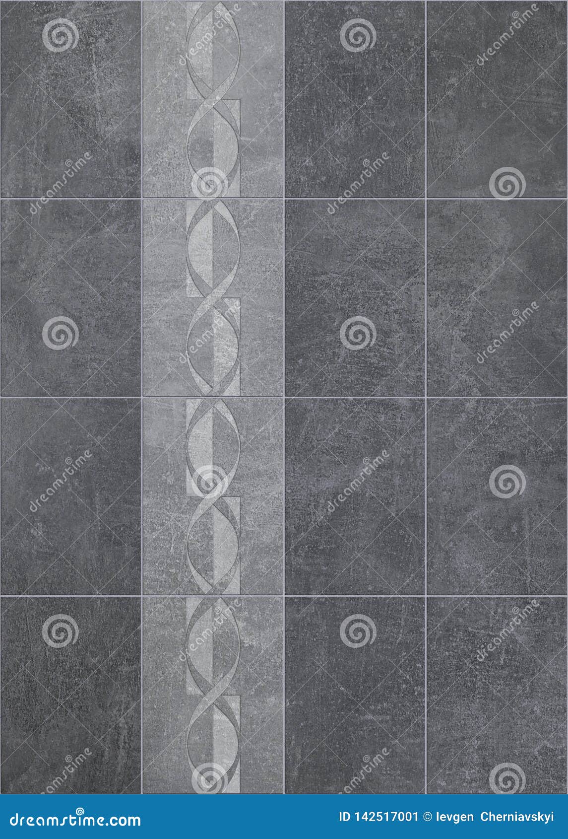 Tile with Decor, Seamless Texture Map for 3d Graphics Stock ...