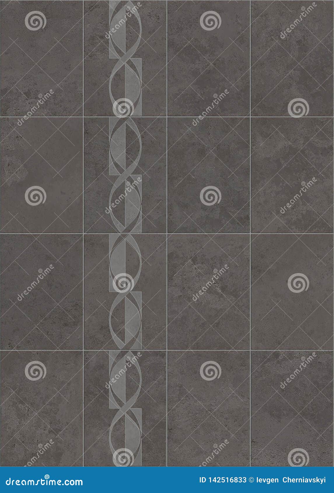Tile with Decor, Seamless Texture Map for 3d Graphics Stock ...