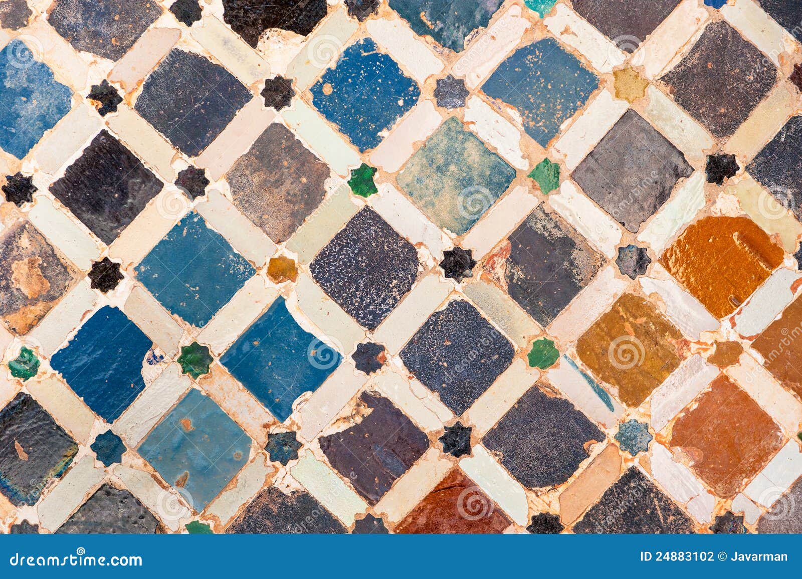 Tile Decoration, Alhambra Palace, Spain Stock Illustration ...
