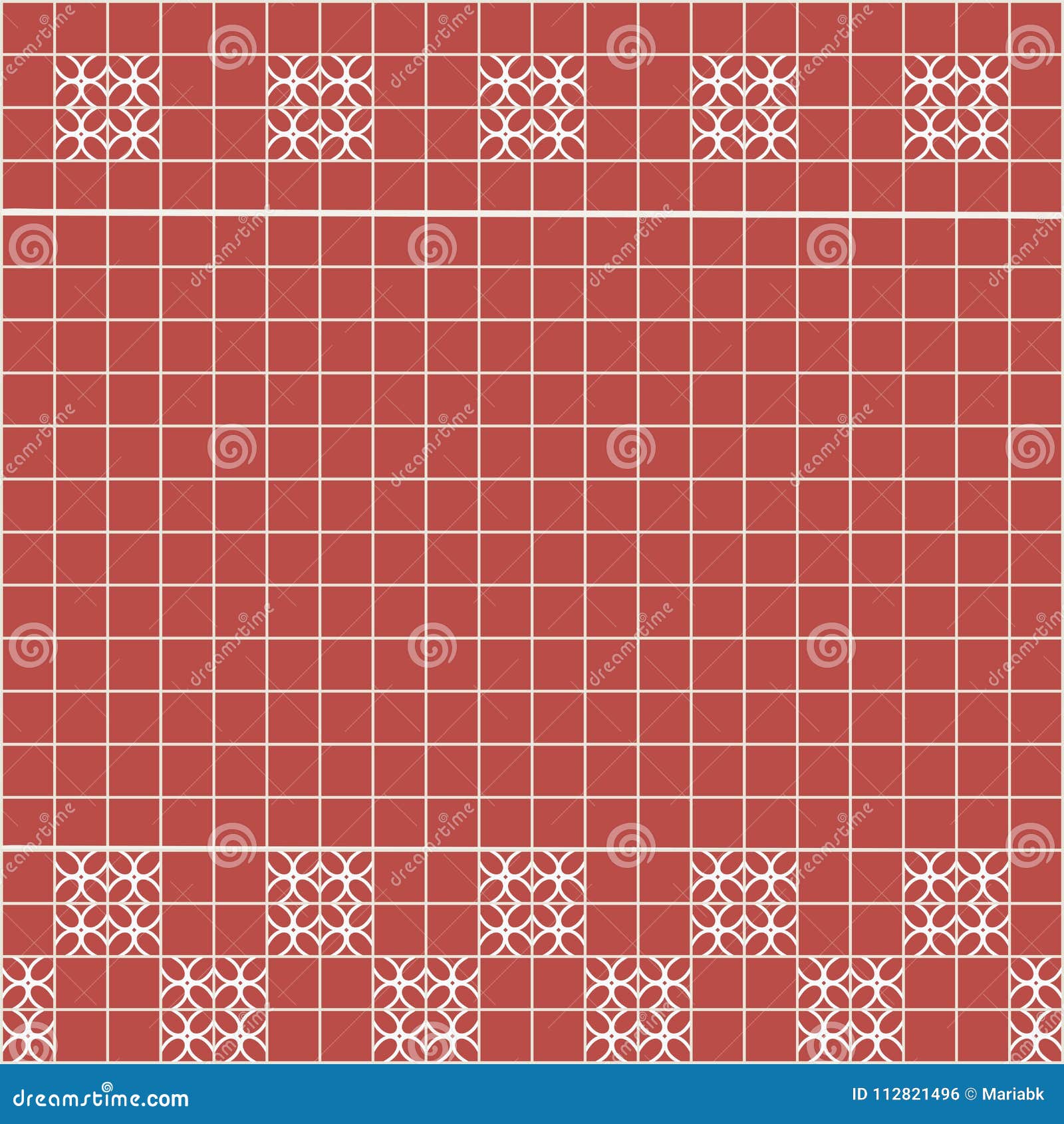 Tile Decoration. Red Square Tiles with Decor. Interior Design for ...