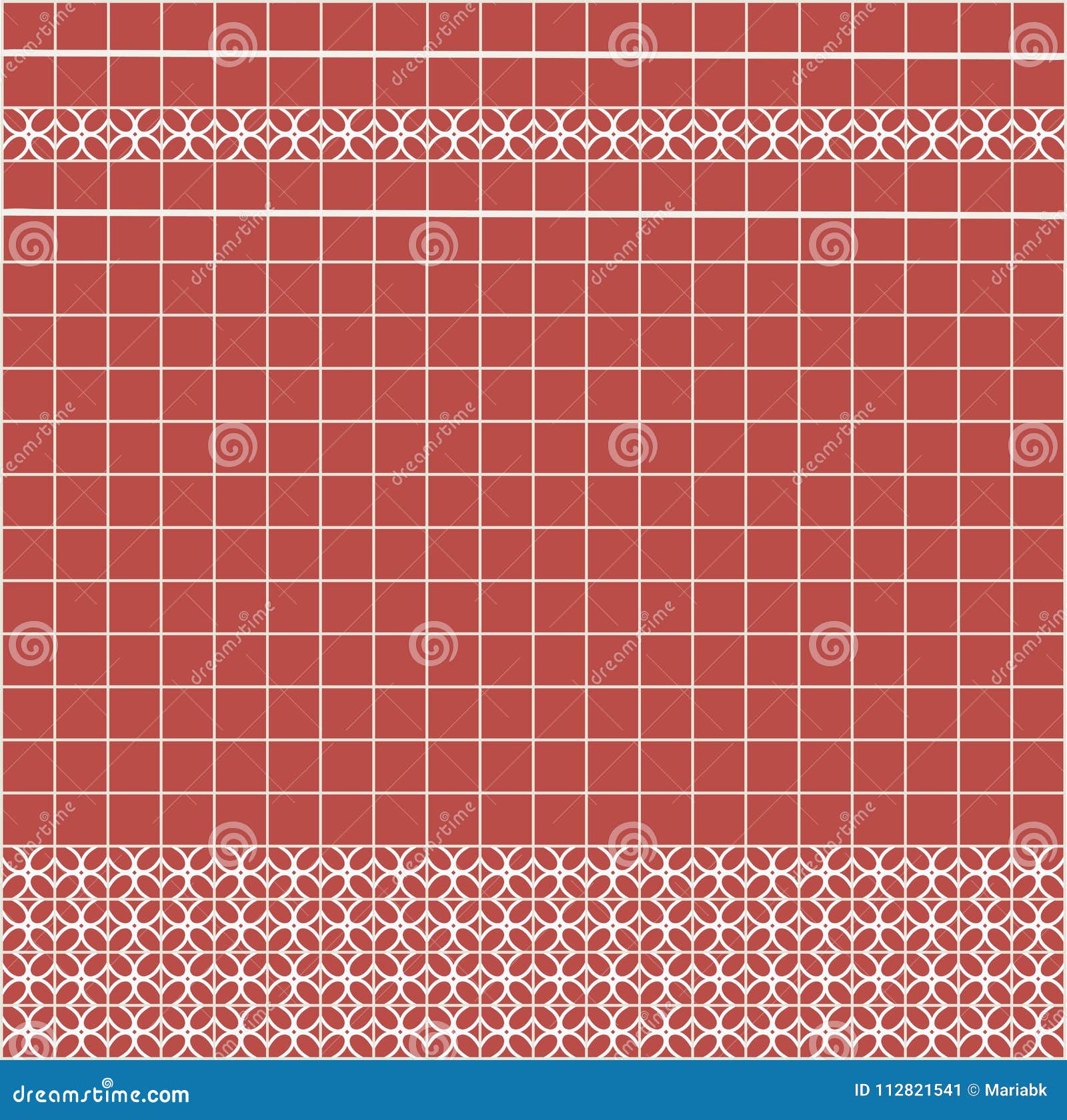 Tile Decoration. Red Square Tiles with Decor. Interior Design for ...