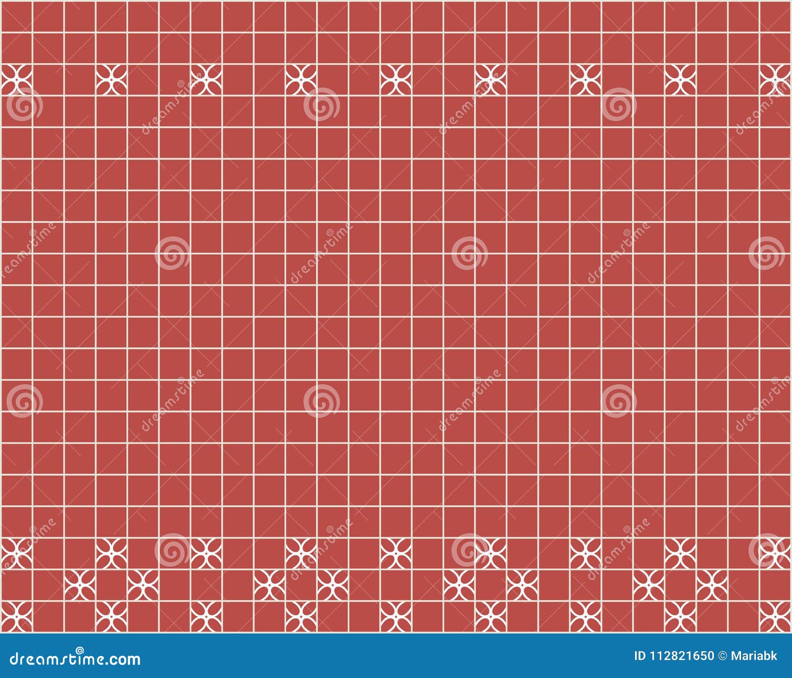 Tile Decoration. Red Square Tiles with Decor. Interior Design for ...