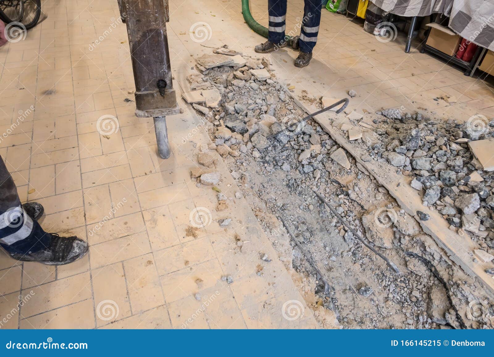 Breakout Floor with Concrete Iron Stock Image - Image of iron, repair ...