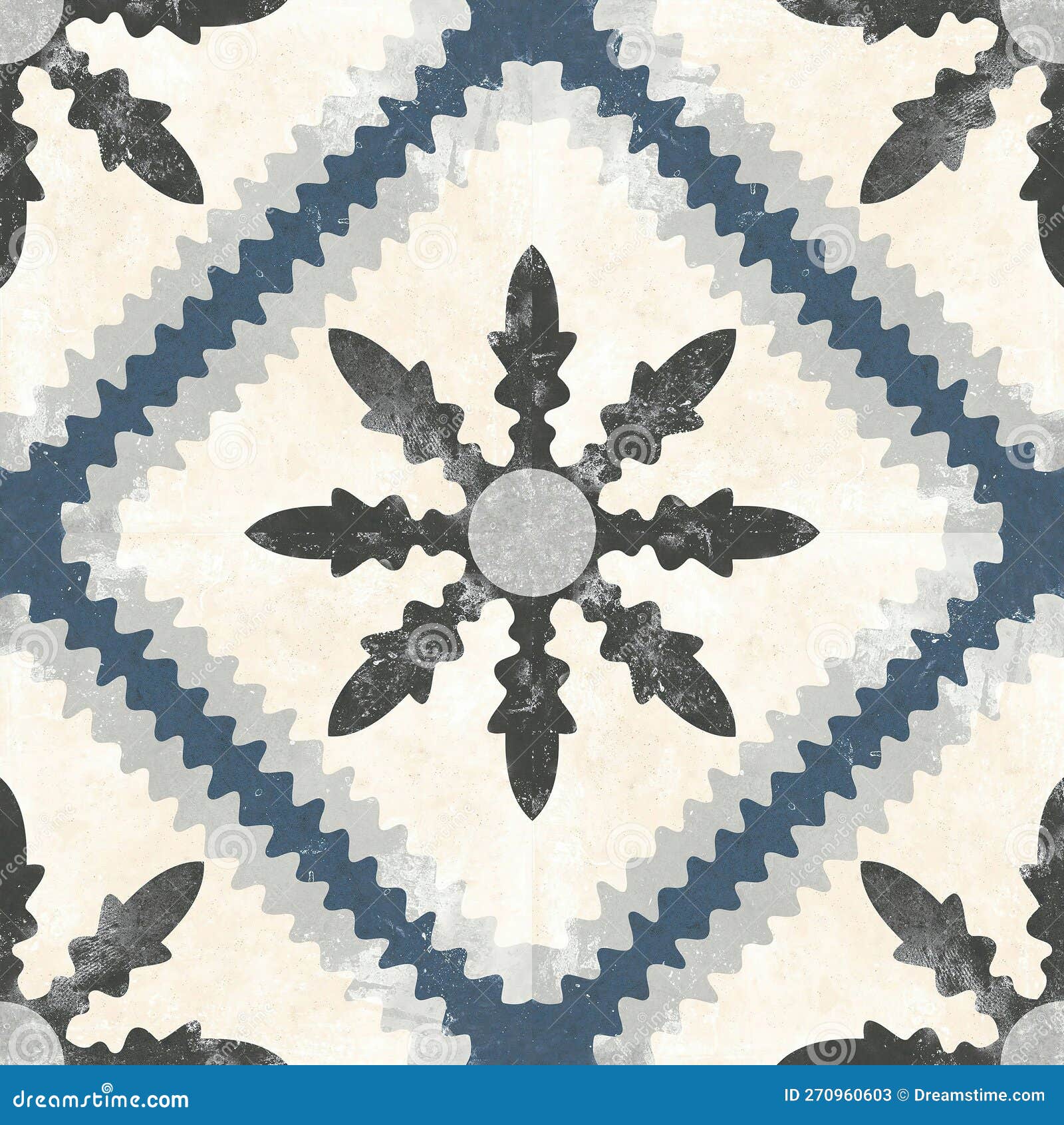 Tile Floor Design with Old Patchwork Stock Image - Image of settings ...