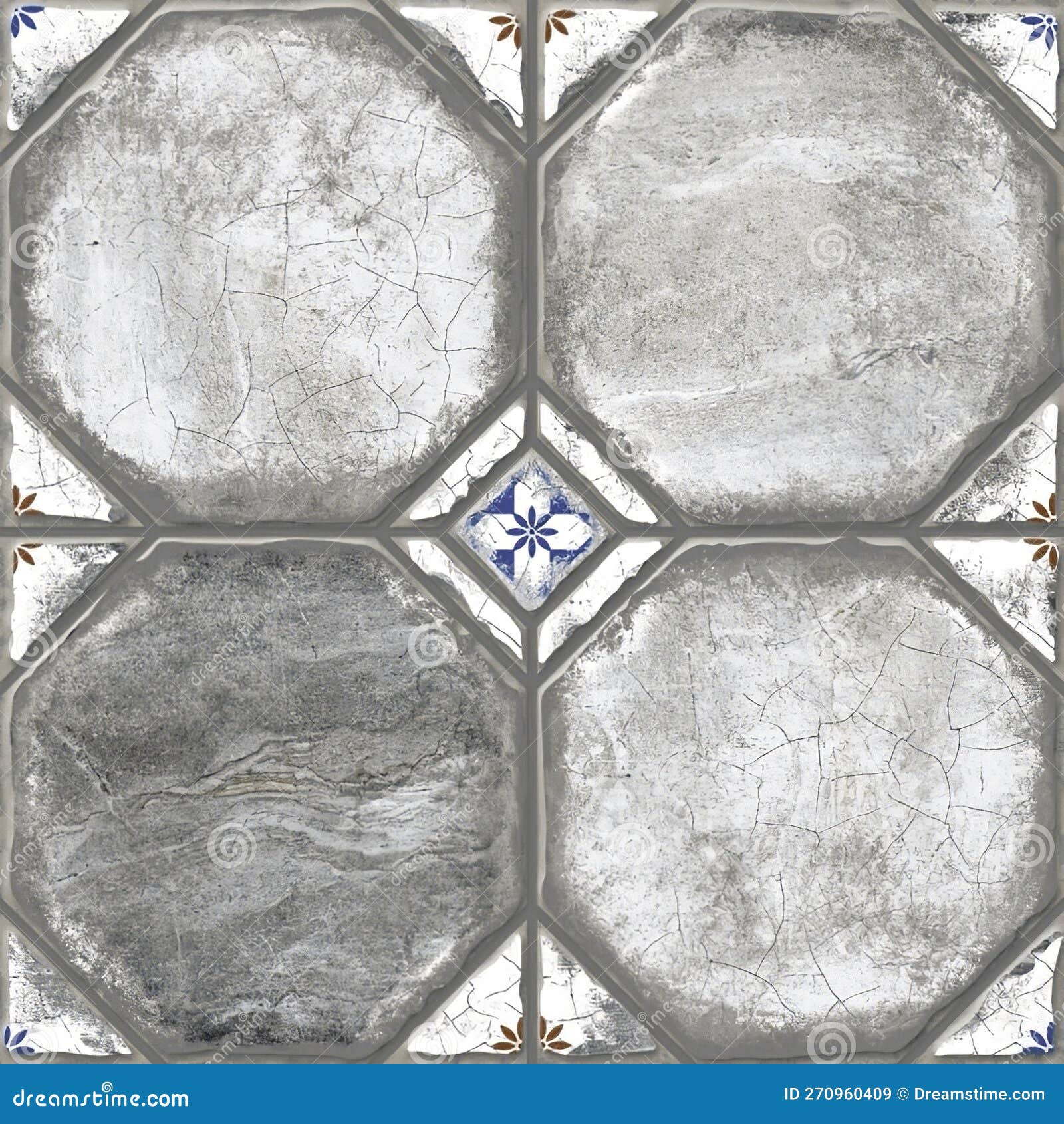Tile Floor Design with Old Patchwork Stock Image - Image of symmetry ...