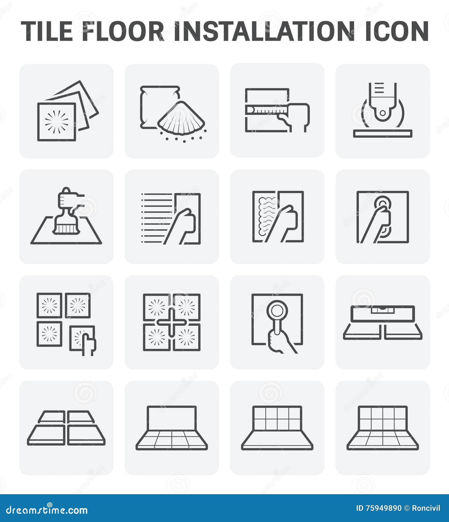 Tile floor icon stock vector. Illustration of improvement - 75949890