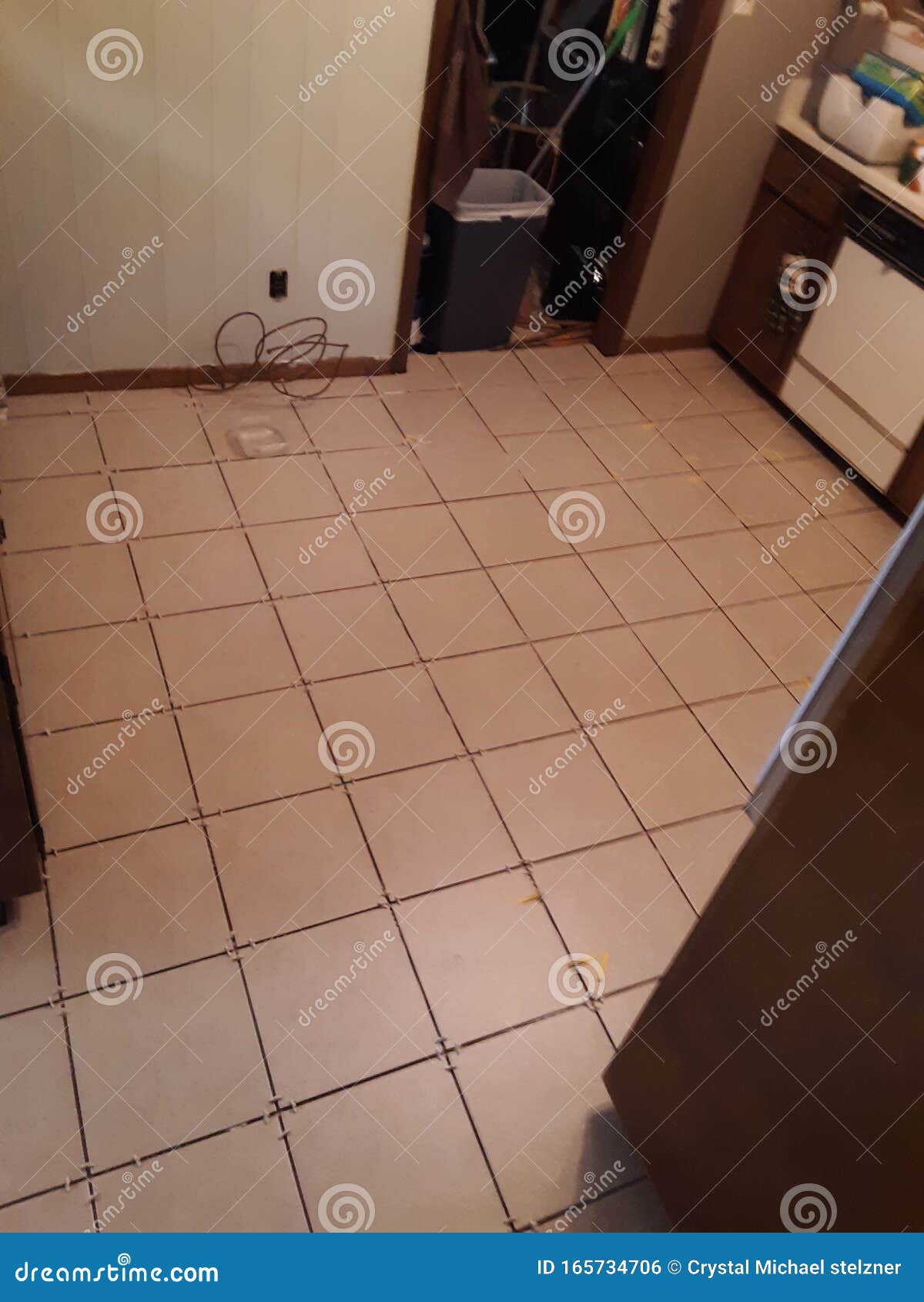 Tile Floor Missing Grout Kitchen Stock Photo - Image of tile, floor ...