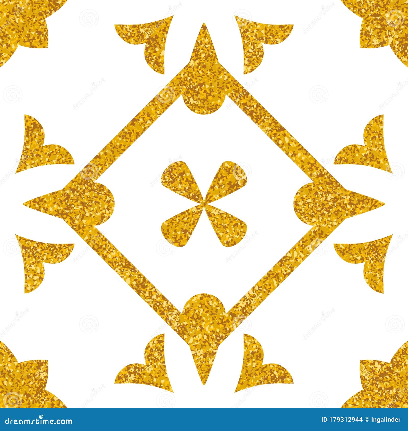 Tile Floor Tiles Vector Pattern or Seamless White and Gold Background ...