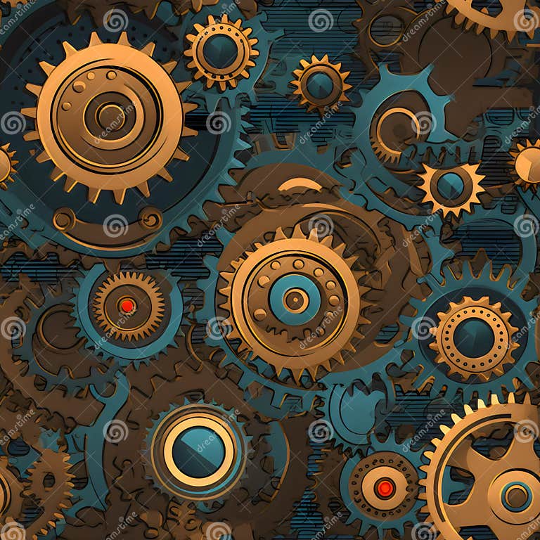 Illustration Gears Tile stock illustration. Illustration of repeating ...