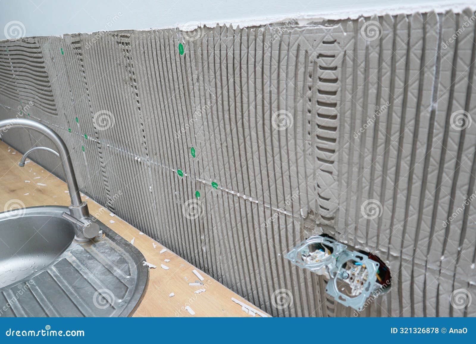 A Tile Has Fallen Off the Wall. Incorrect Installation of Porcelain ...