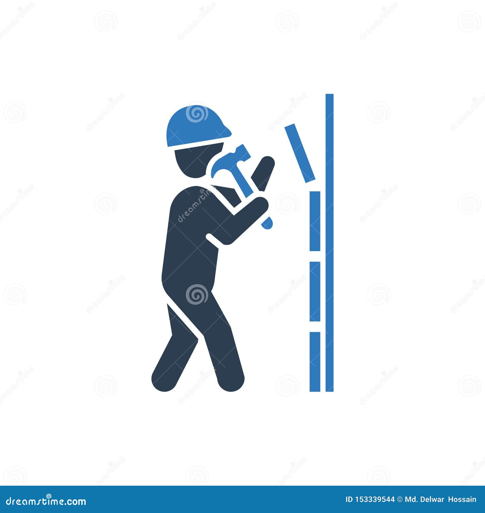 Tile laying icon stock vector. Illustration of icon - 153339544