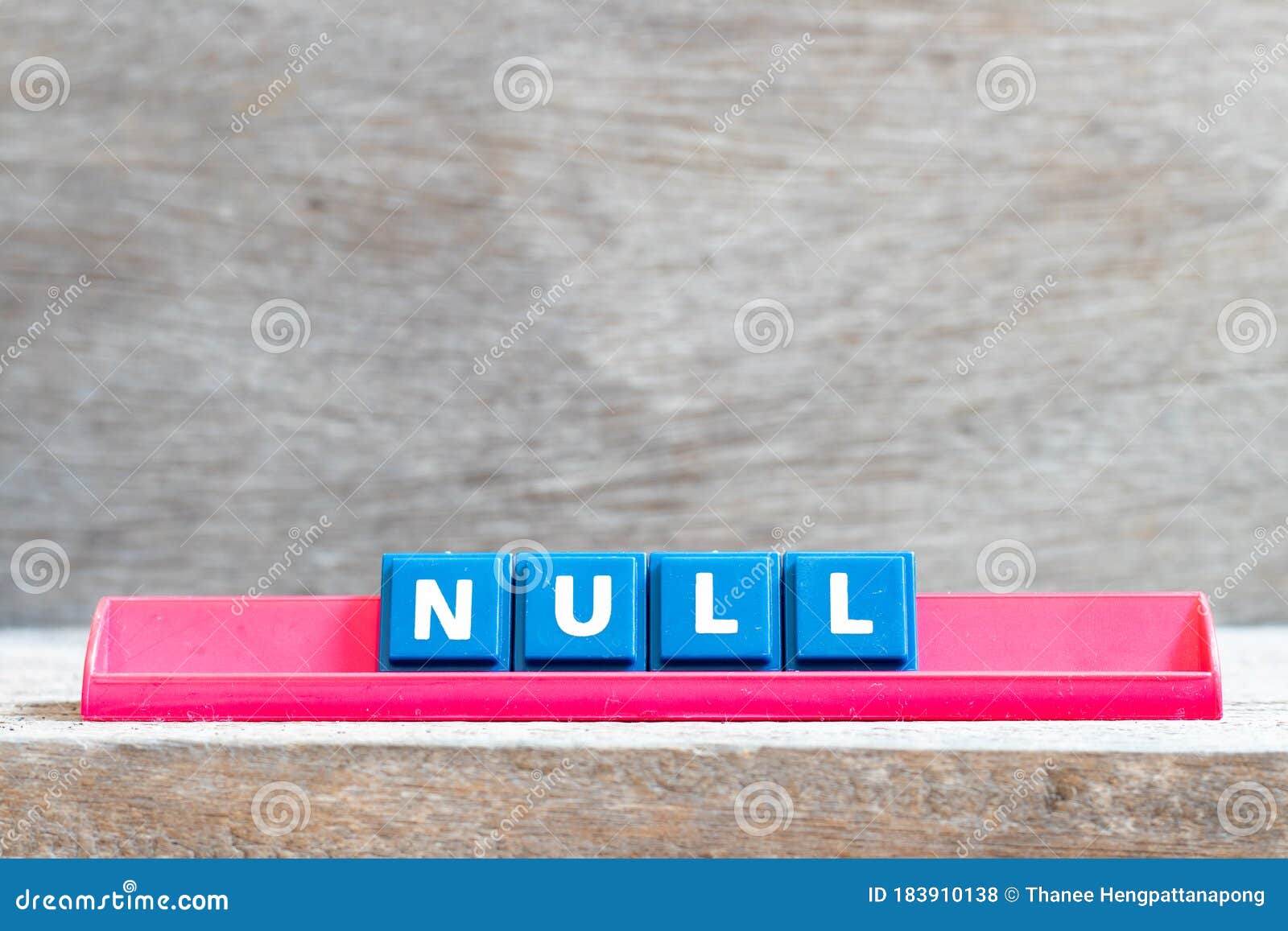 Tile Letter on Rack in Word Null on Wood Background Stock Photo - Image ...