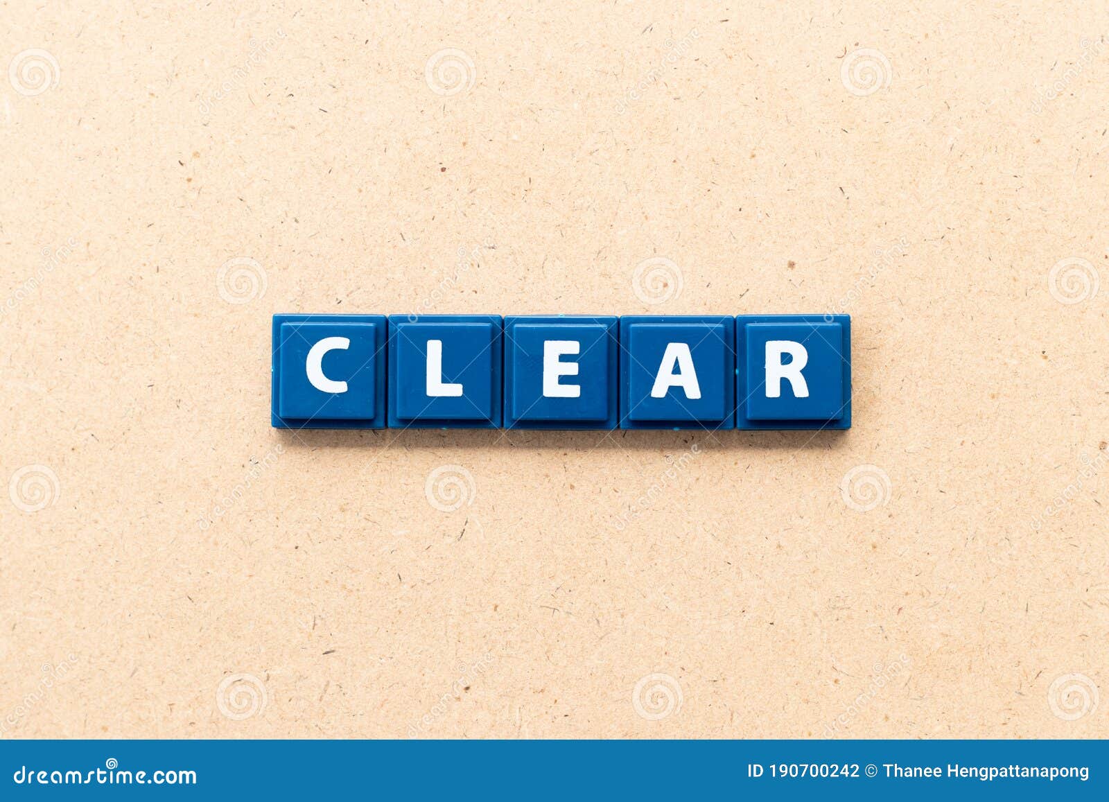 Tile Letter in Word Clear on Wood Background Stock Photo - Image of ...