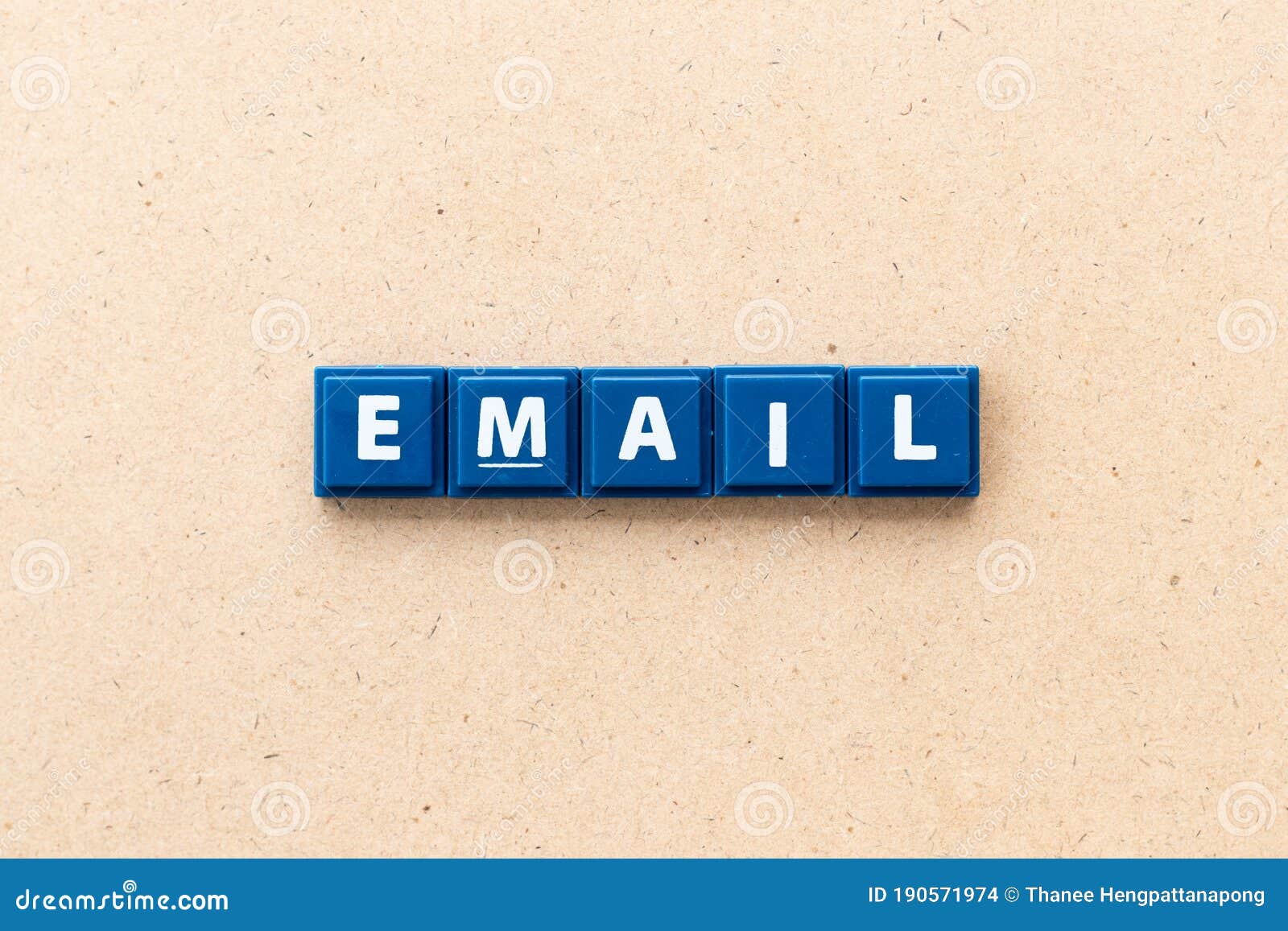 Tile Letter in Word Email on Wood Background Stock Photo - Image of ...