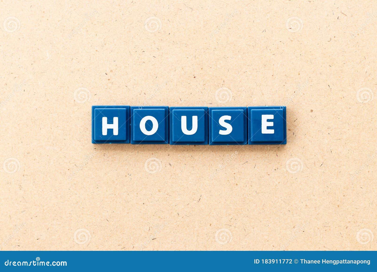 Tile Letter in Word House on Wood Background Stock Photo - Image of ...