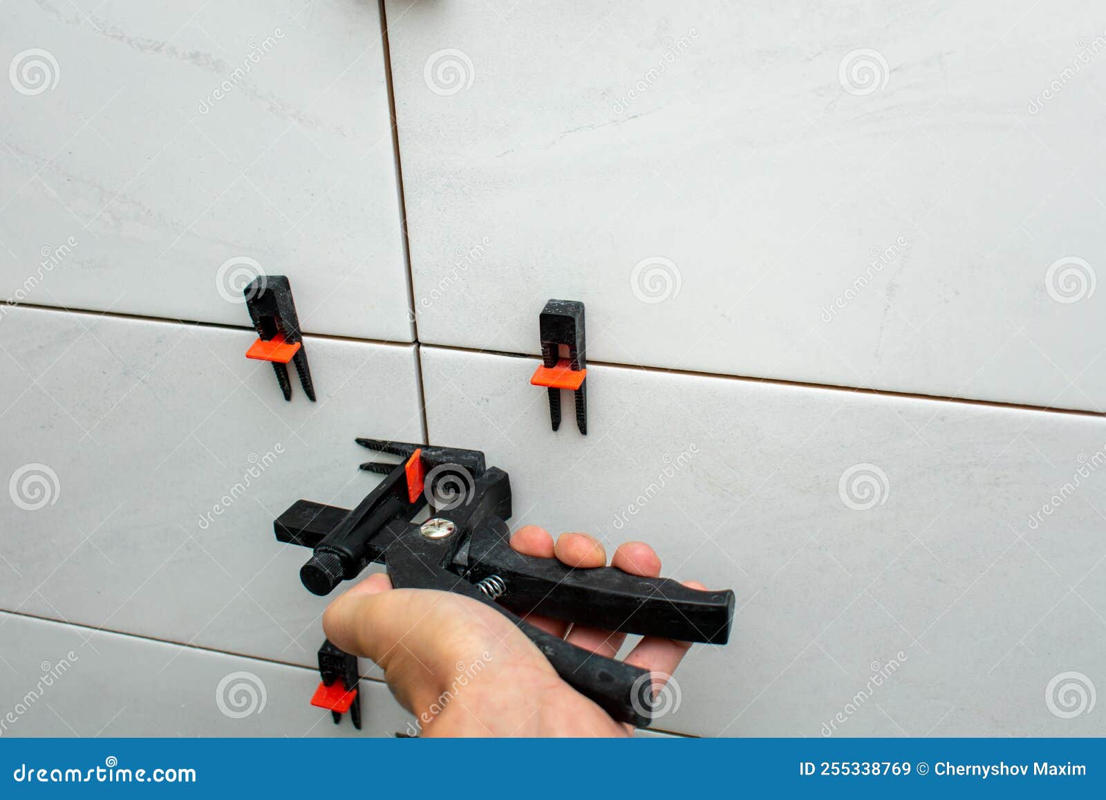 Tool for Laying Ceramic Tiles. Tile Leveling System Stock Image - Image ...