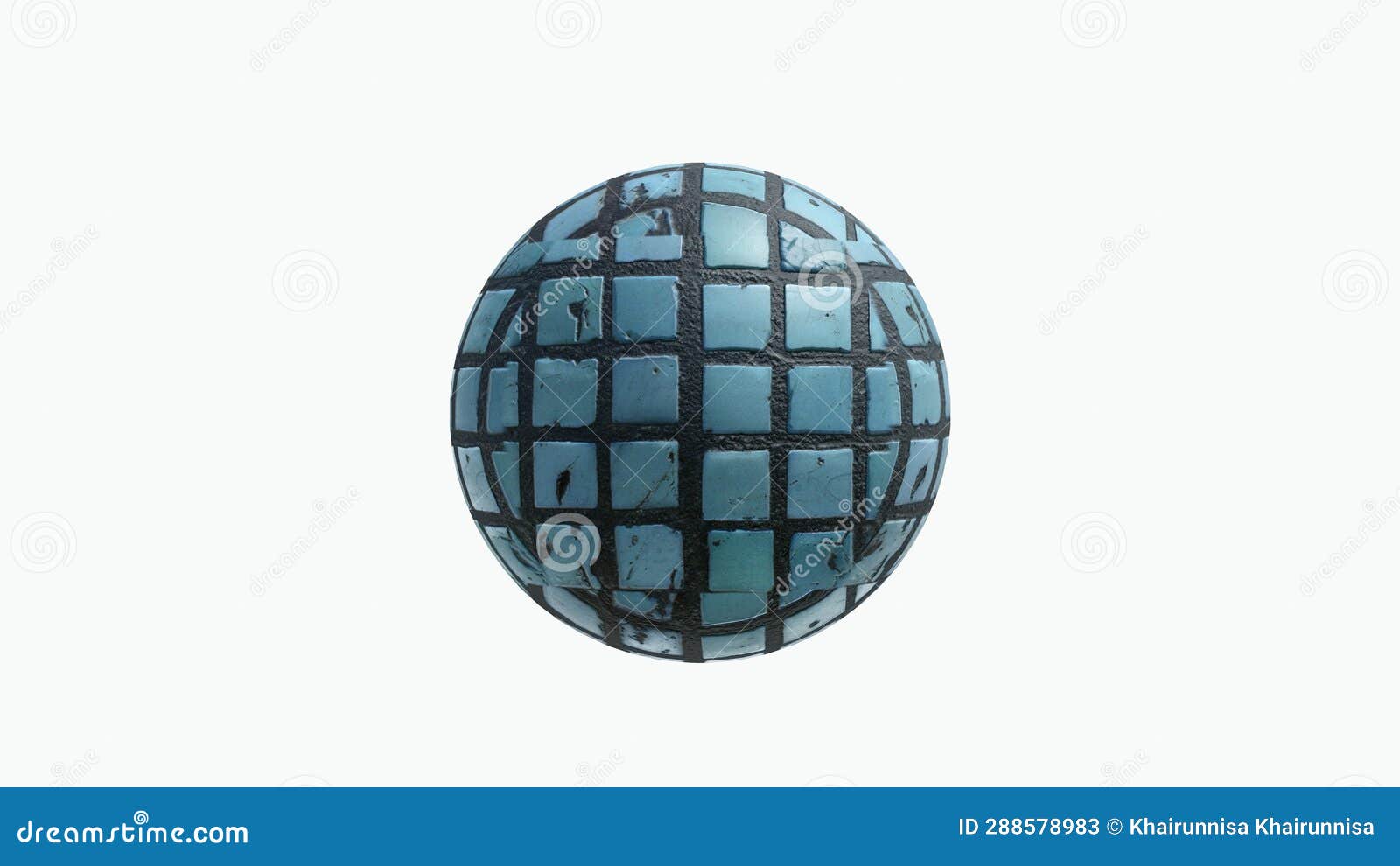 Closeup of a Tile Floor Sphere Isolated on White Background Stock ...