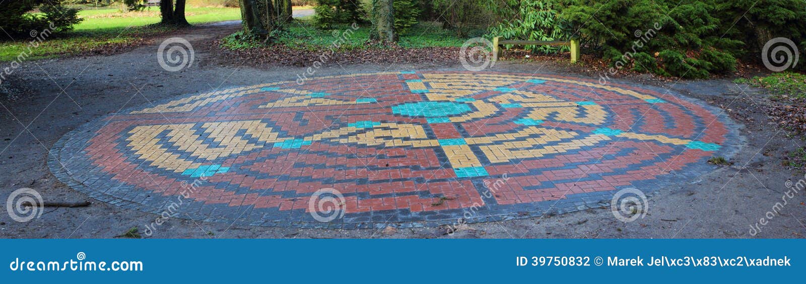 Tile maze stock photo. Image of place, resting, bench - 39750832