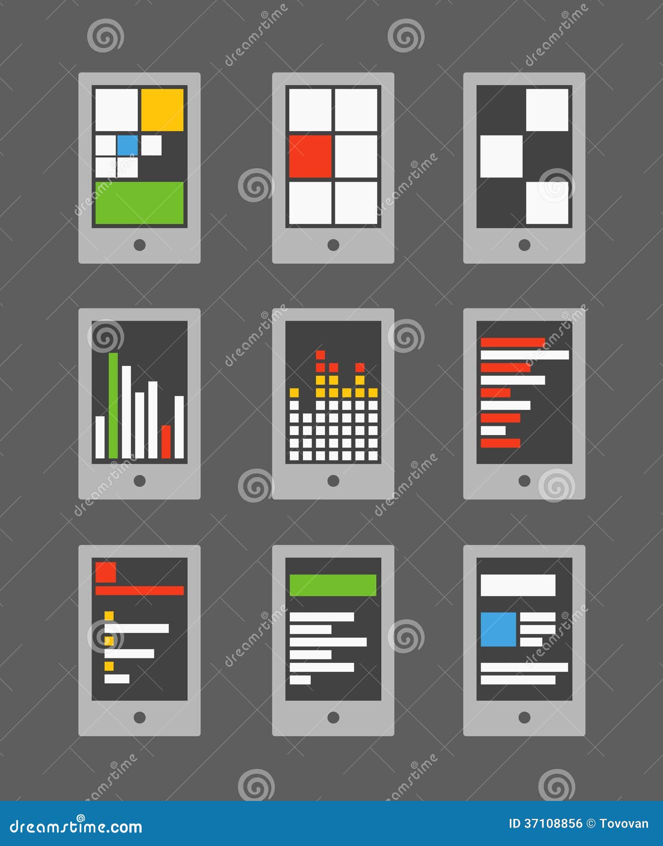 Tile Mobile Phone Interface Stock Vector - Illustration of application ...