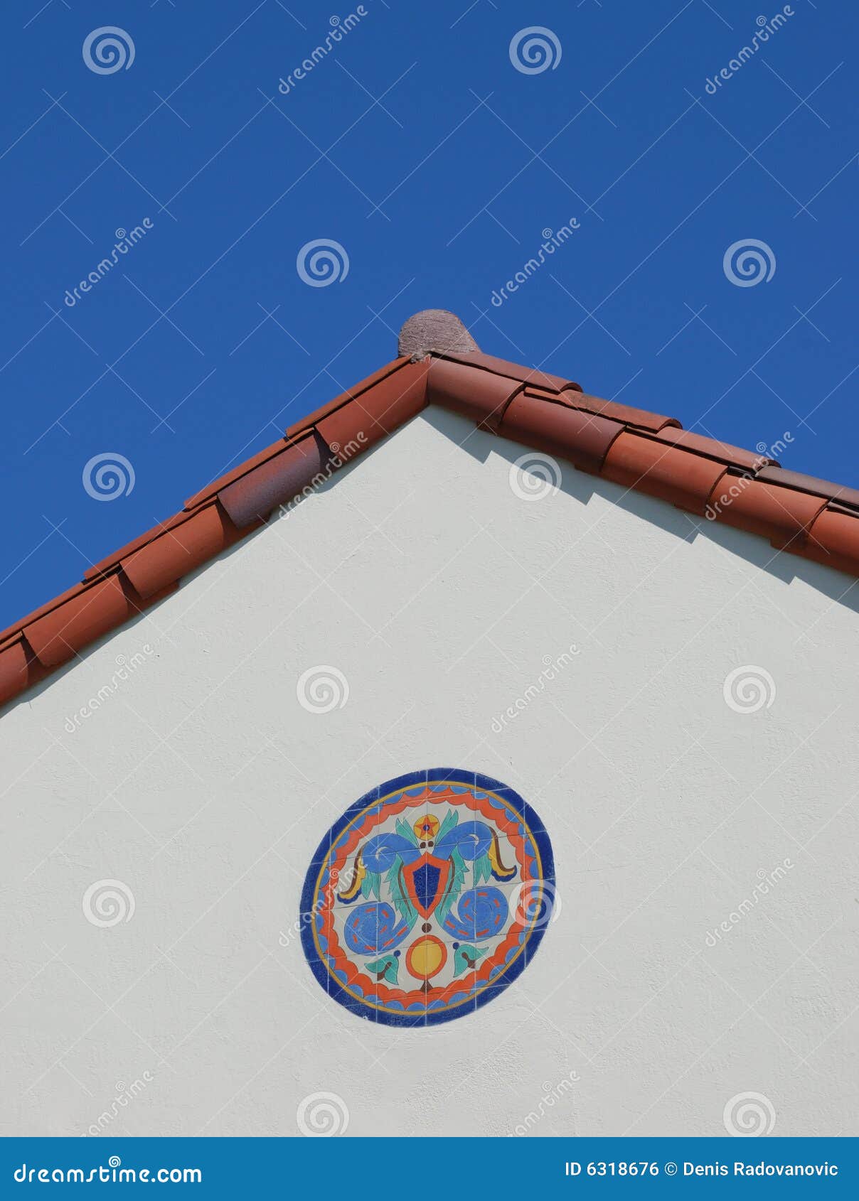Tile Mosaic Below Red Roof stock photo. Image of detail - 6318676