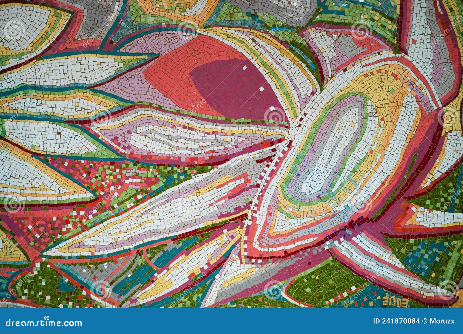 Tile Mosaic. Flower Made of Tiny Tile Pieces. Stock Photo - Image of ...