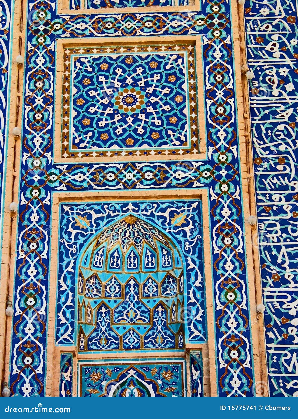 Tile mosaic, Jameh Mosque stock image. Image of detail - 16775741