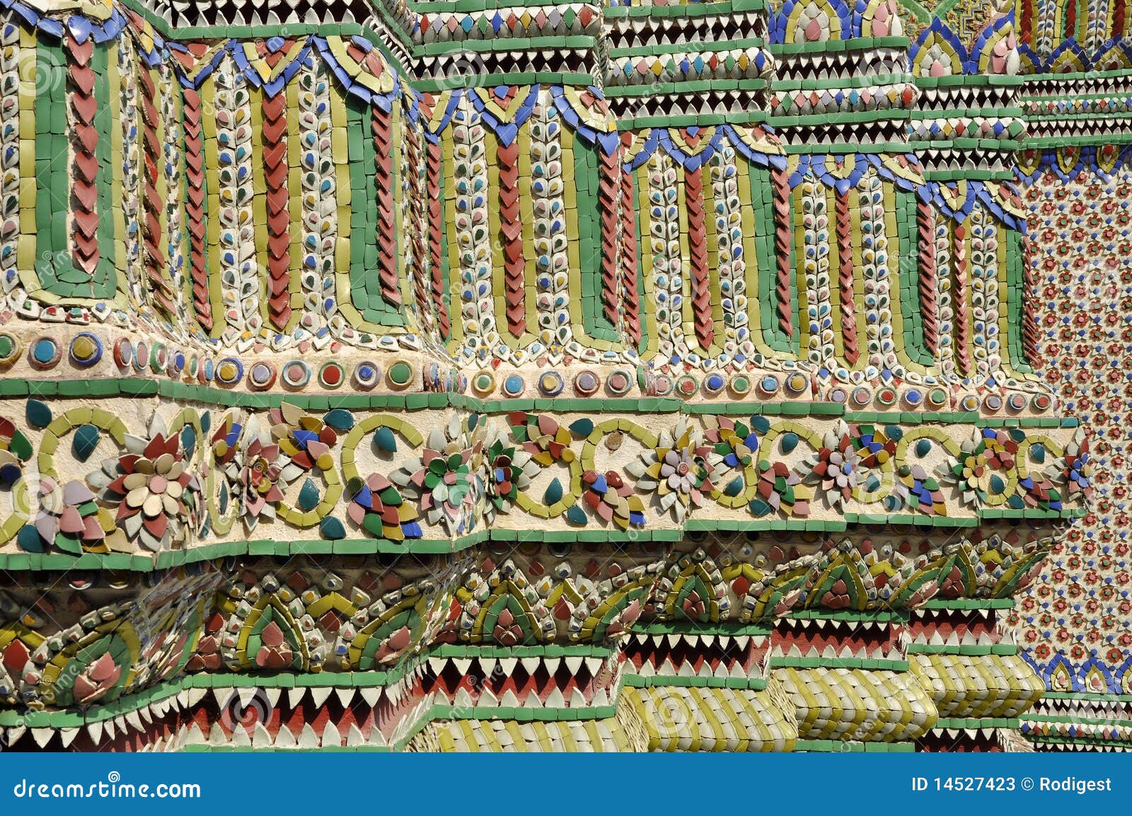 Tile Mosaic Pillar Asian Style Stock Image - Image of bind, asian: 14527423