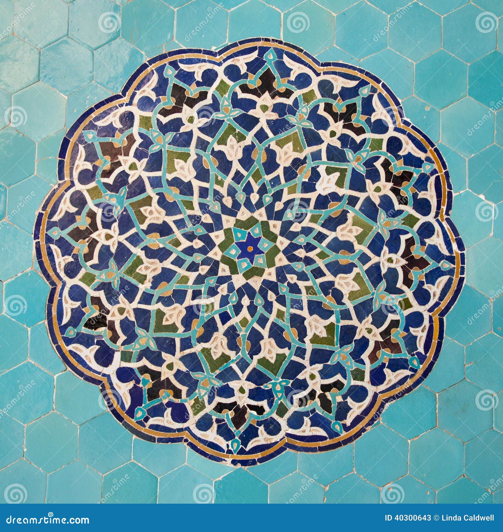 Tile Panel, Mosque, Yazd, Iran Stock Image - Image of panel, graphic ...