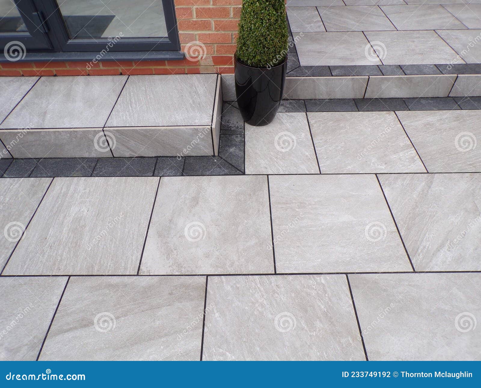 Tile Patio Outside Brick House Stock Photo - Image of home, patio ...