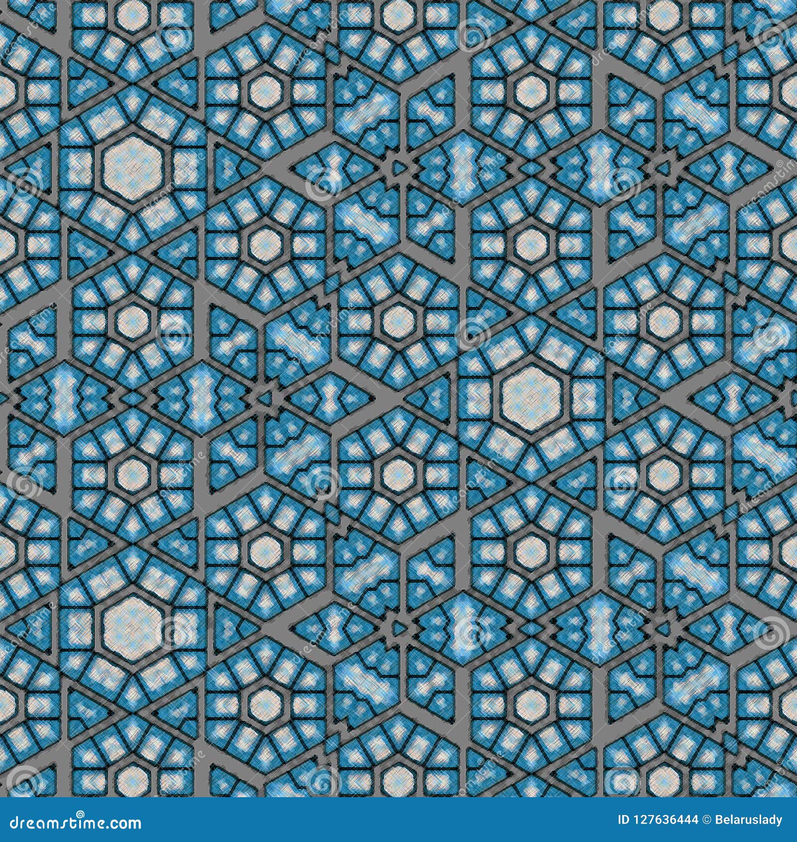 Continuous Tile Pattern in Blue Colors with Stars, Snowflakes and ...
