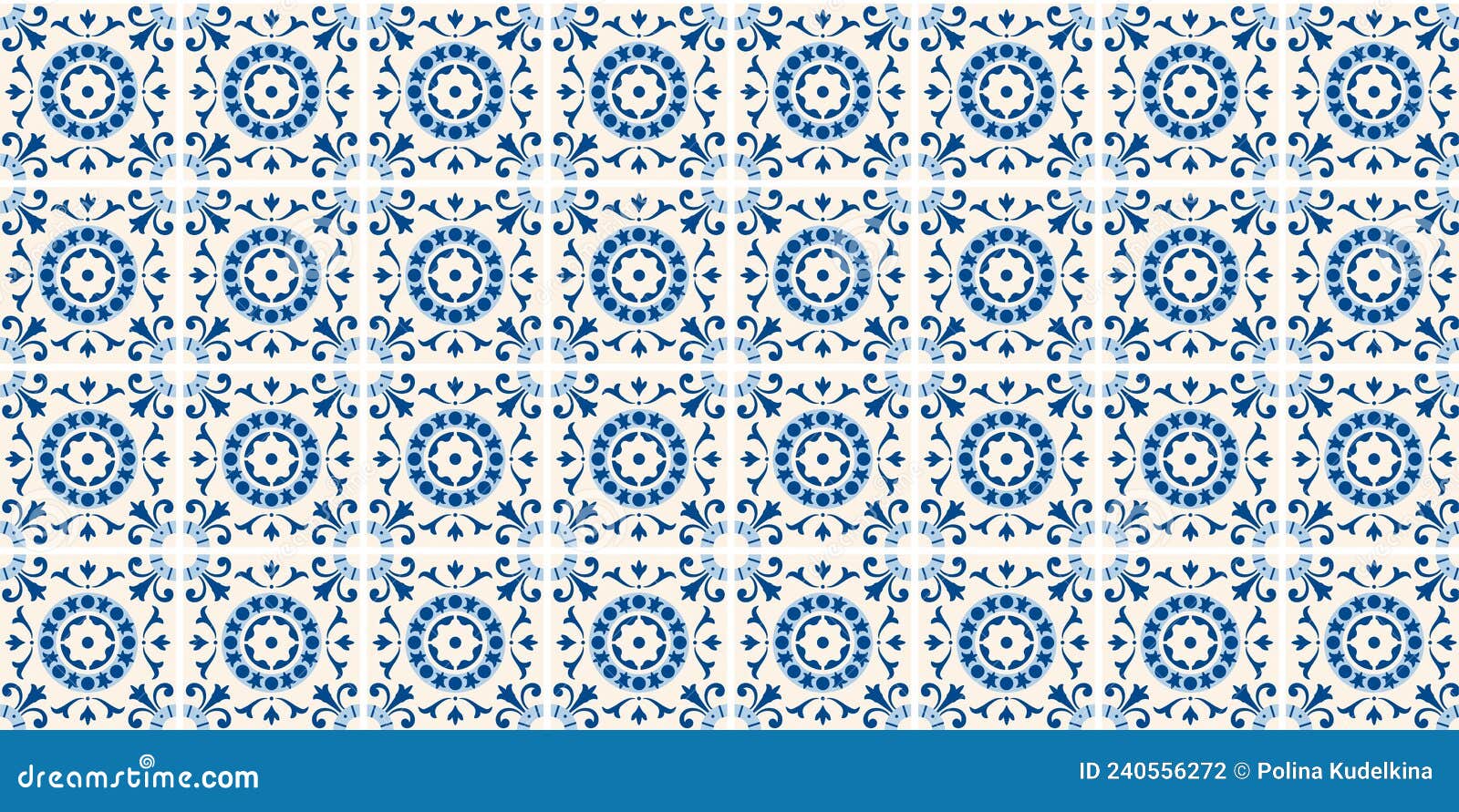Tile Patterns Design. Blue and White. Background. Portuguese Stock ...