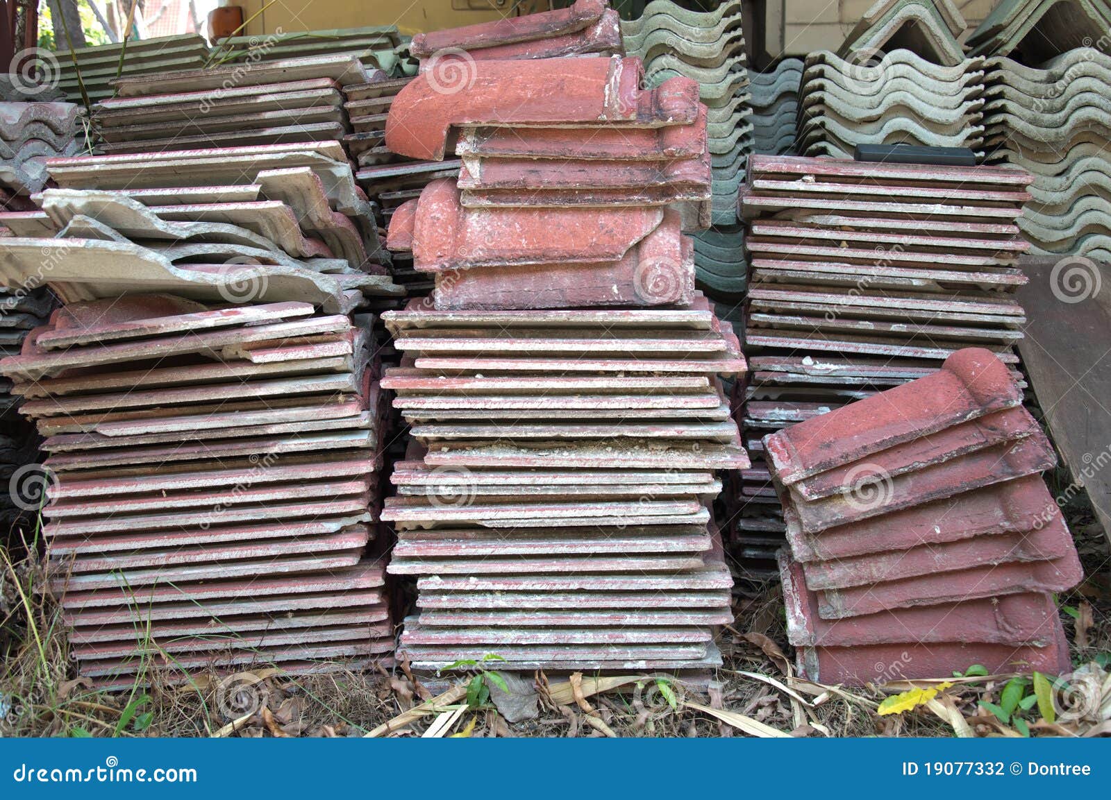 Tile Pile stock photo. Image of pile, curve, brown, derelict - 19077332