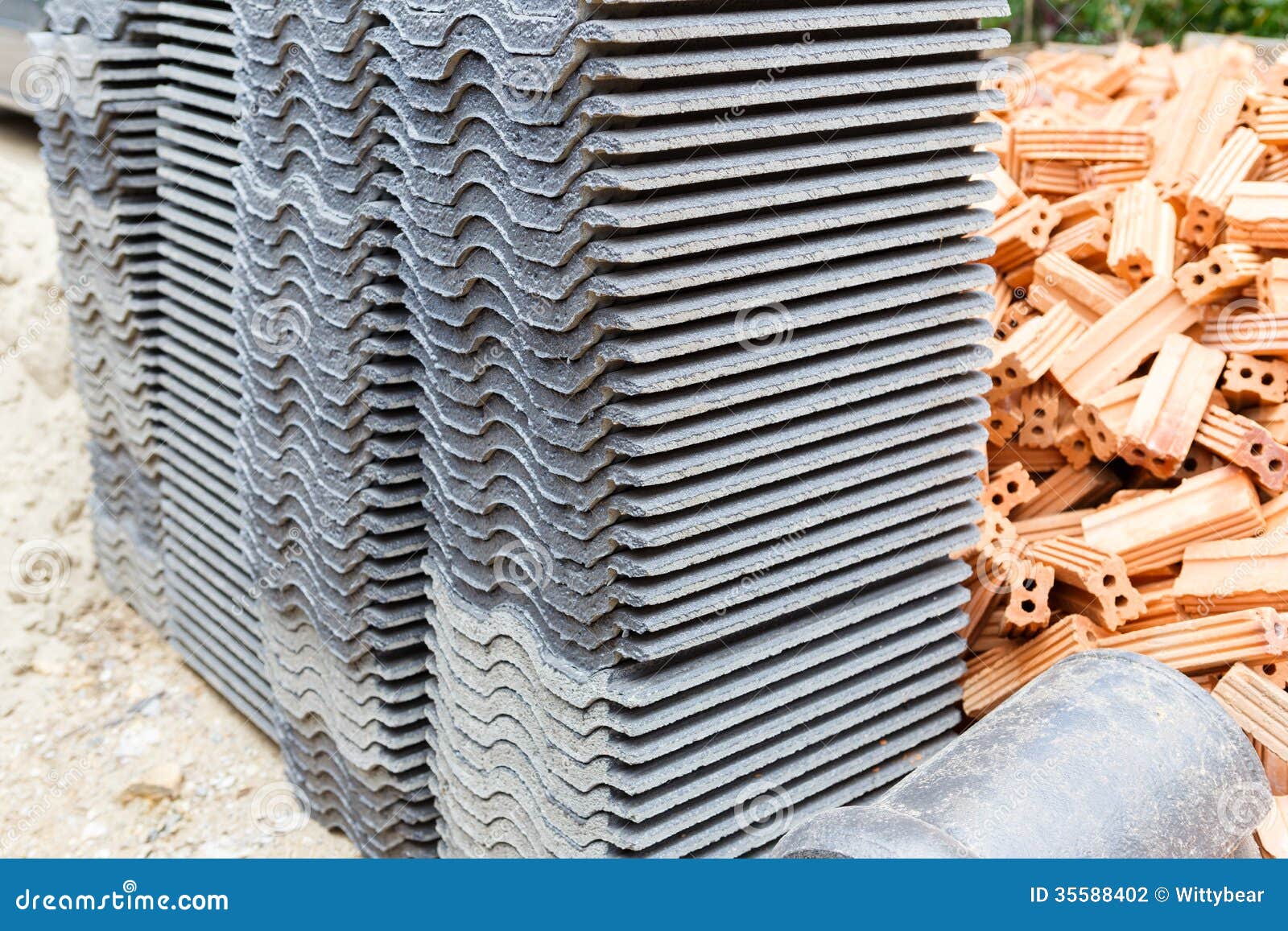 Tile Roof for House Construction Stock Photo - Image of repair, roof ...